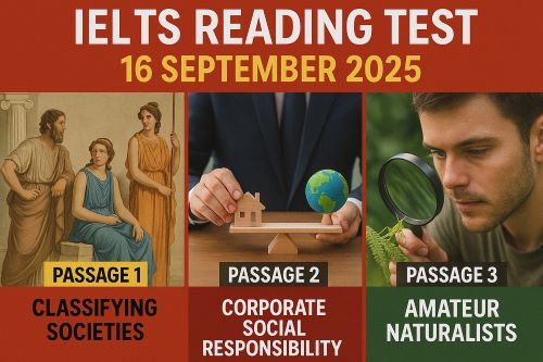 IELTS Reading Test: 16 SEPTEMBER 2025 - BLEARNING EDUCATION